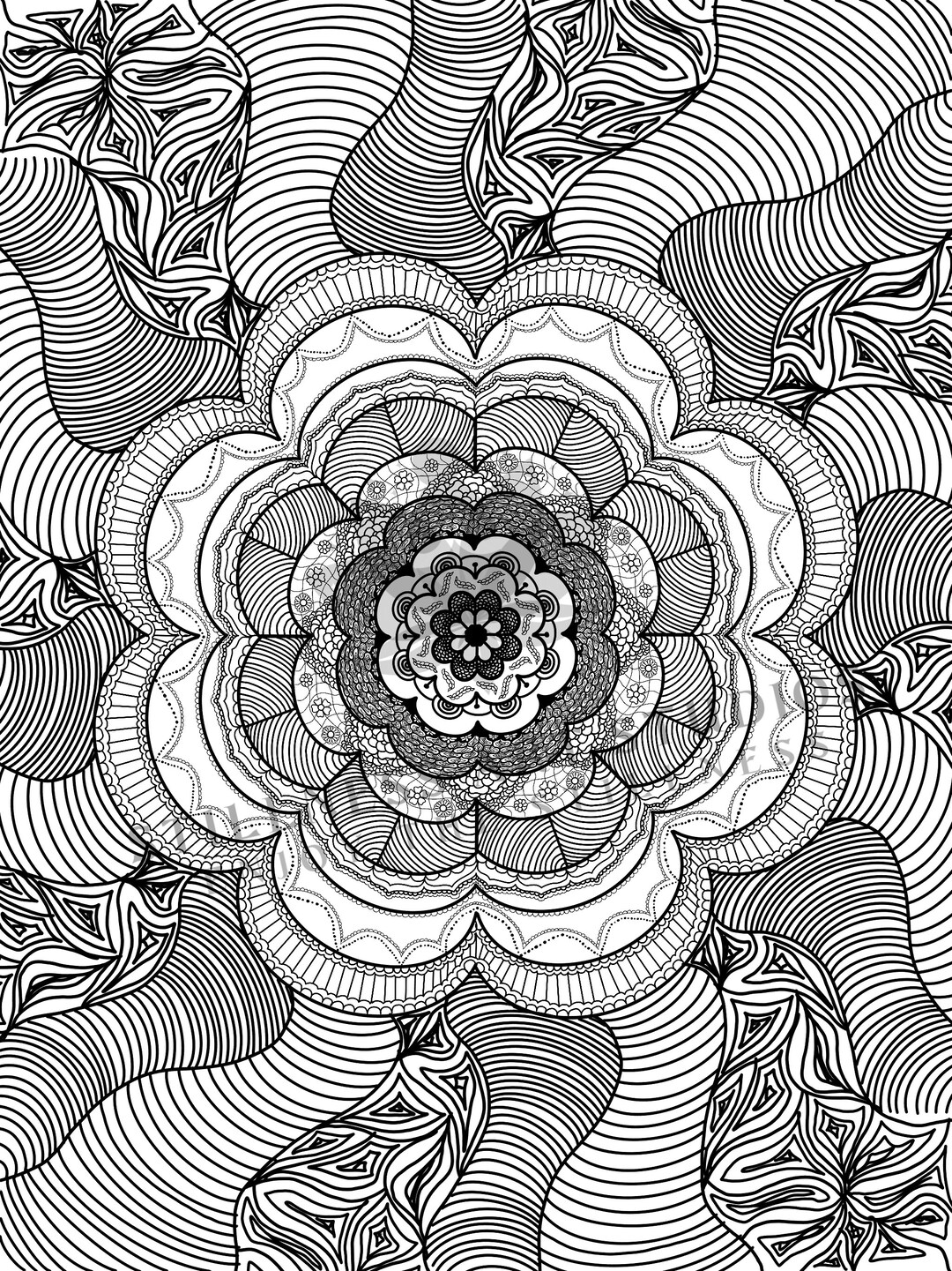 Mandala Digital Coloring Page - Etsy