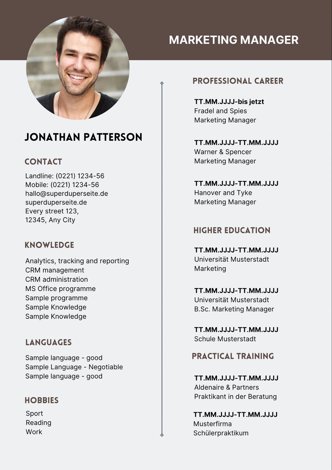 Editable CV Template Editable Template Editable Curriculum - Etsy UK