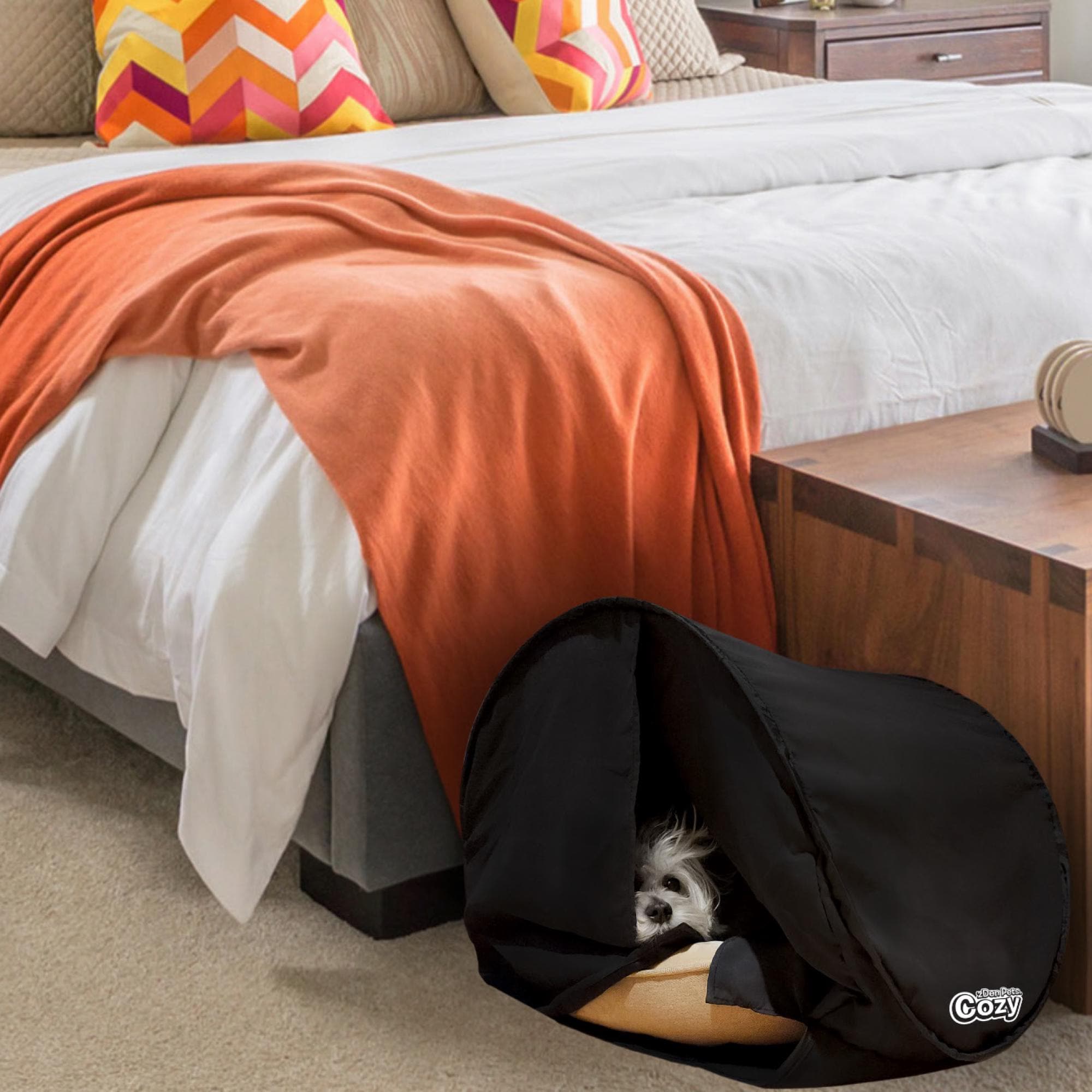 Luxury Enclosed Pet Bed for Anxiety Relief: Portable Dog & Cat Cave ...