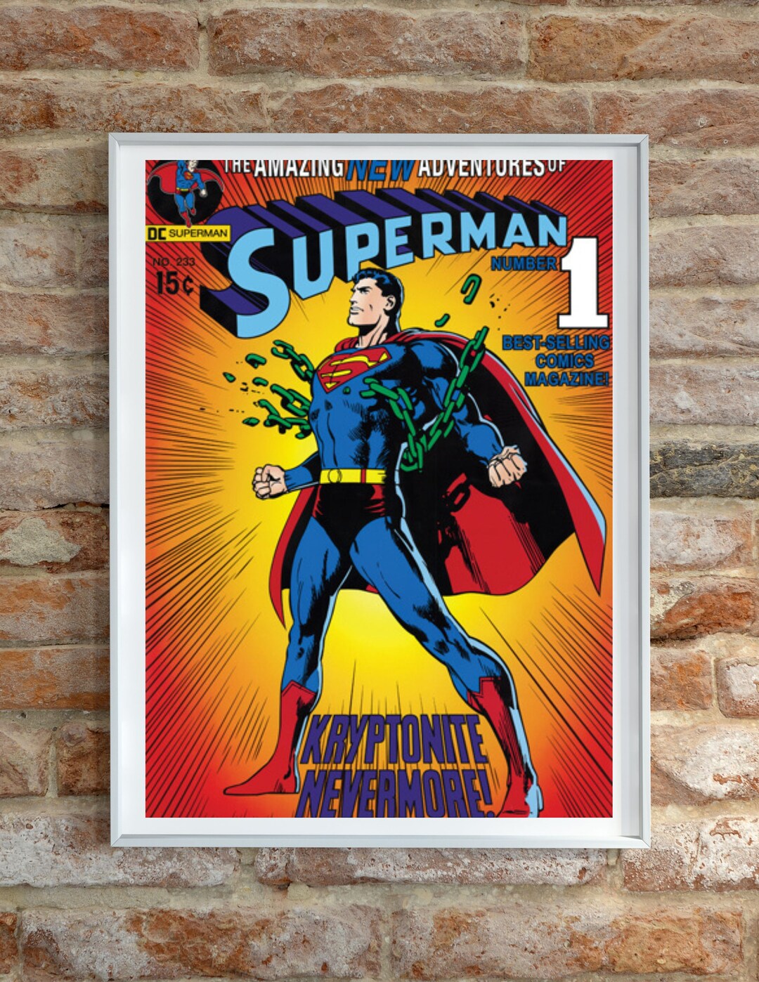 Superman Poster Comic Book Cover 24x36 Wall Hanging Home - Etsy
