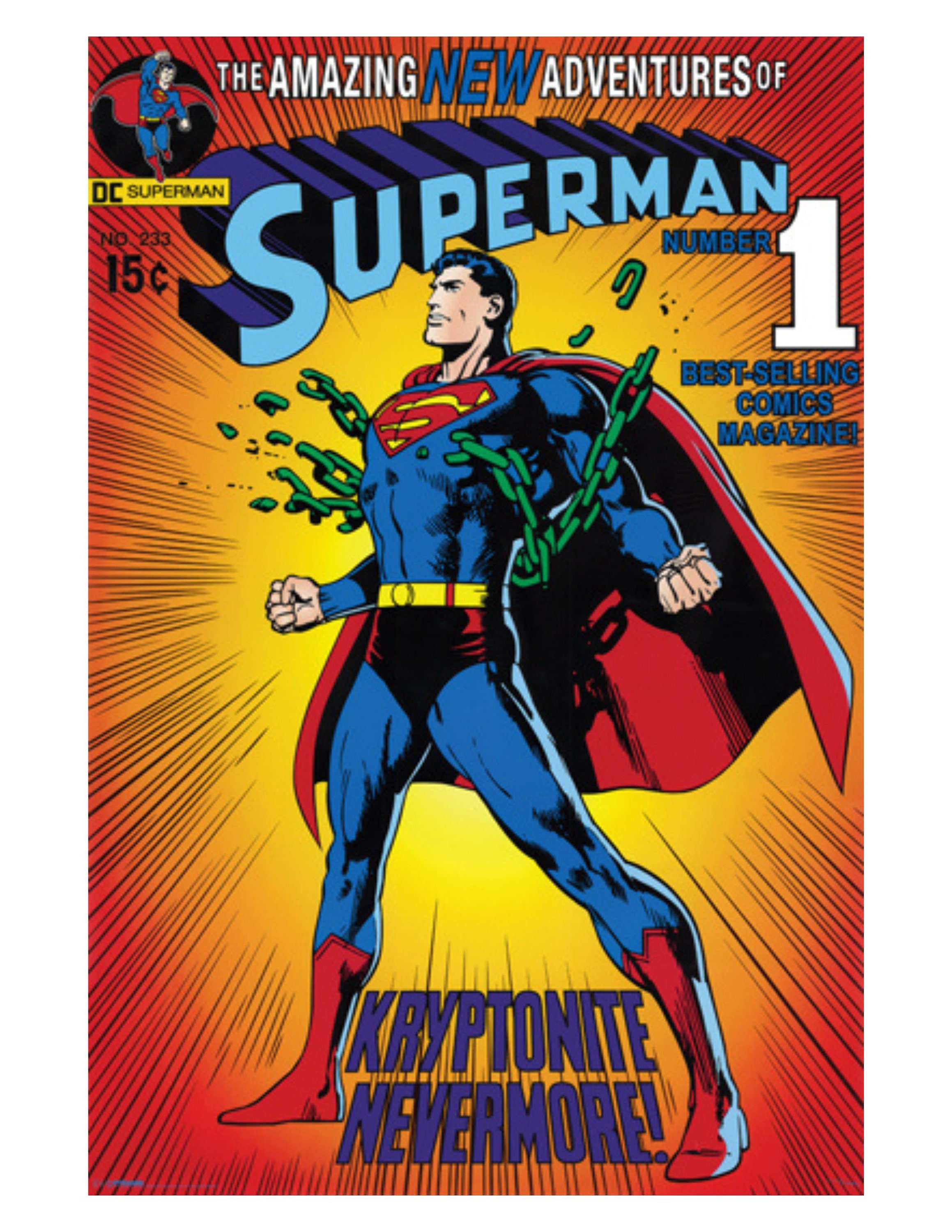 Superman Poster Comic Book Cover 24x36 Wall Hanging Home - Etsy