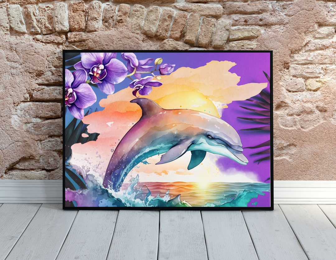Dolphin Poster Sea Marine Animal Teens Room. Home Decor - Etsy