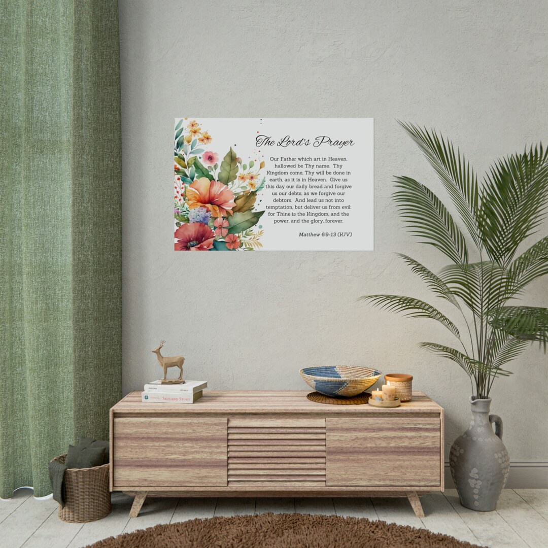 The Lord's Prayer Poster, Bible Verse Decor, Scriptures, Christian Wall ...