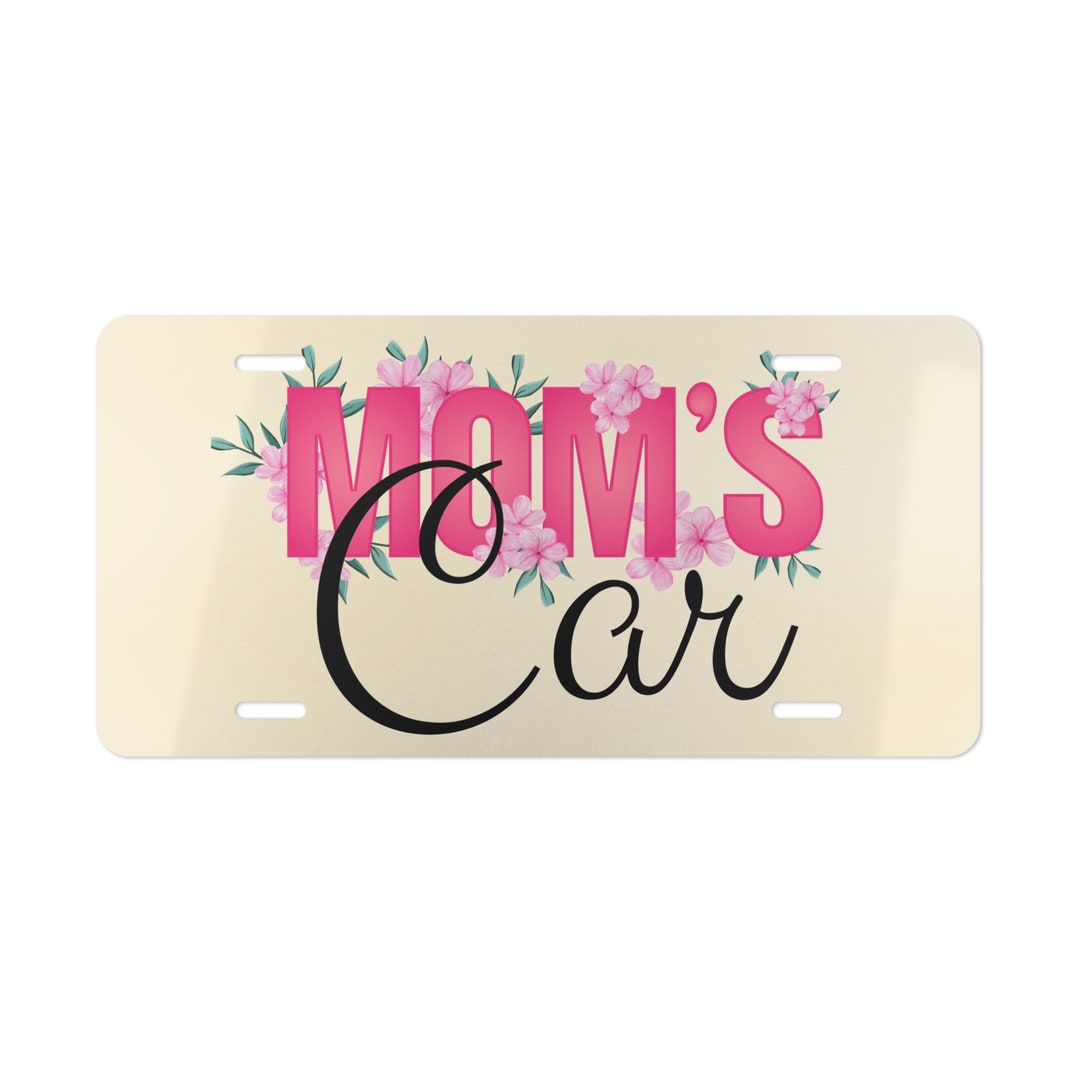 Front License Plate, Mom's Car, Pink Floral, Vehicle Accessories ...