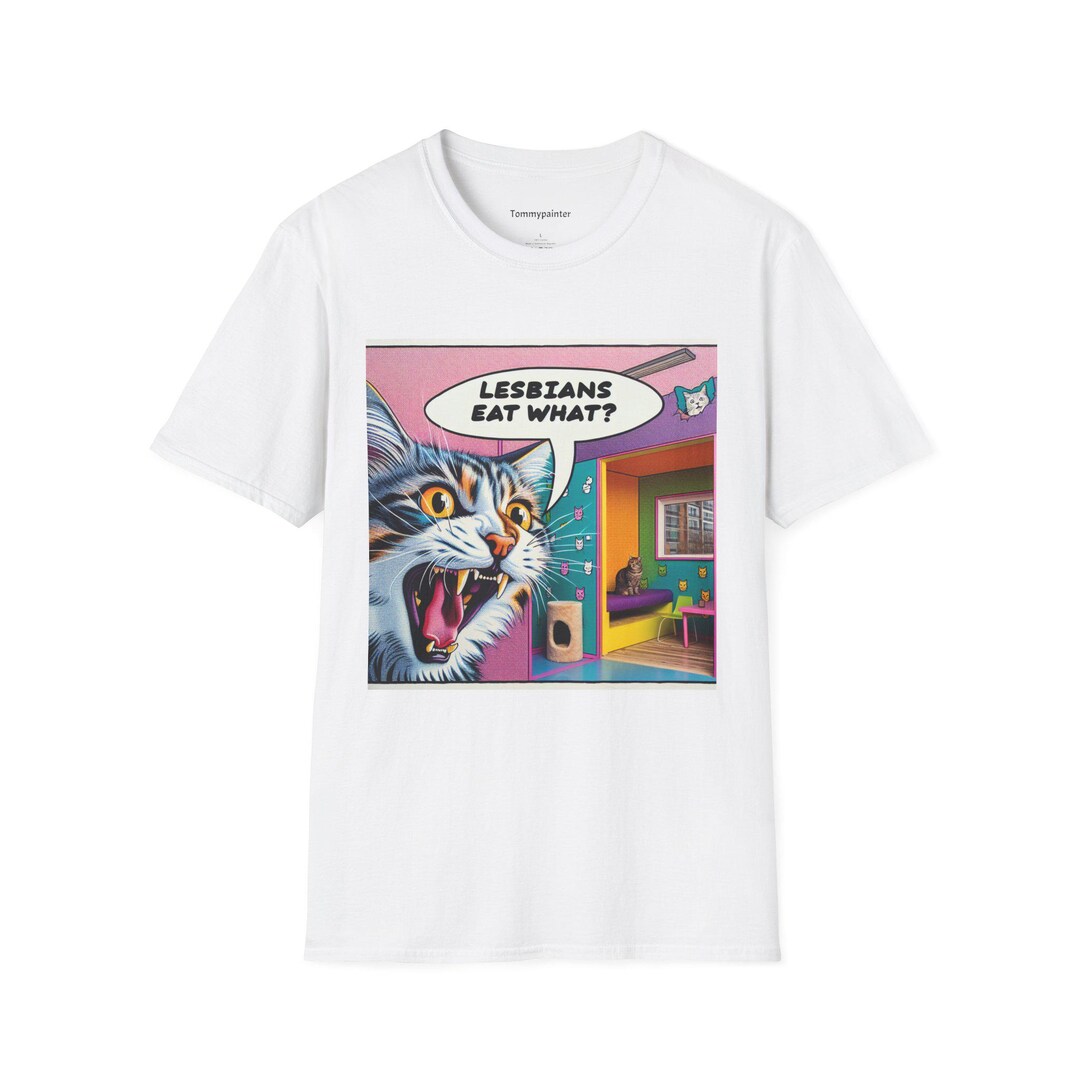 Funny Cat Meme LGBTQ Cartoon T-shirt, LGBT Pride Tee, Unisex Softstyle ...