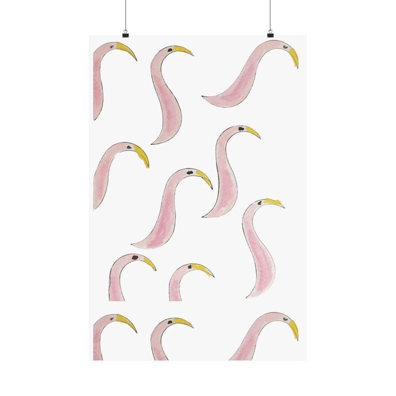 Flamingo Poster Hand Made Pattern - Etsy