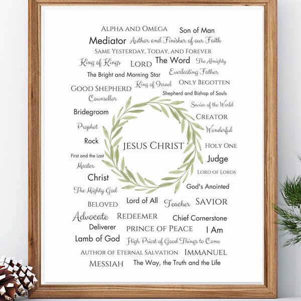 Names of Christ Printable, Christian Gift, Instant Download, Christmas ...