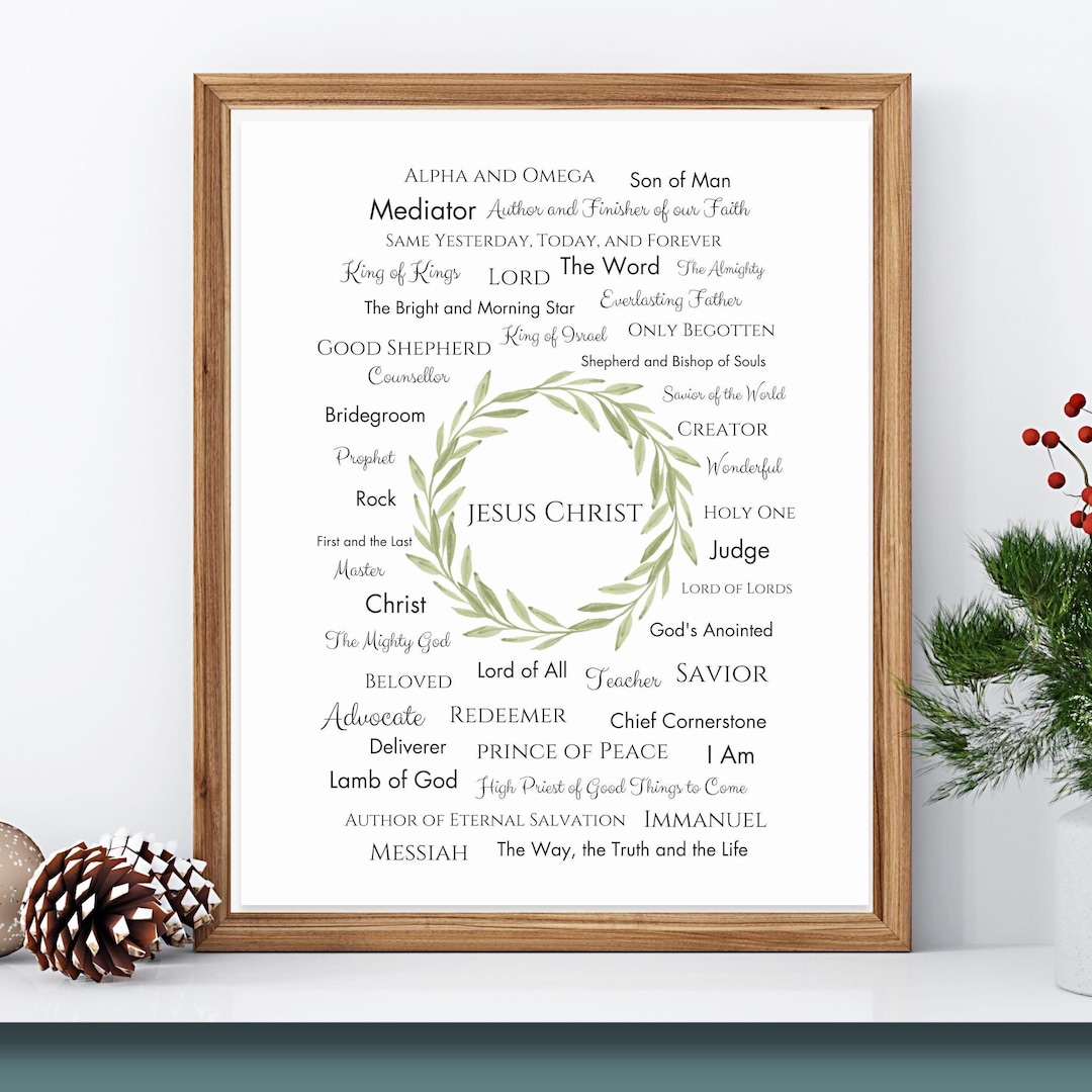 Names of Christ Printable, Christian Gift, Instant Download, Christmas ...