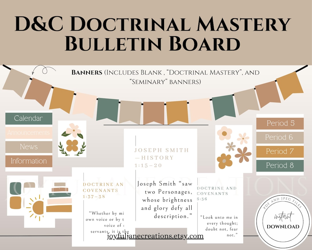 LDS Bulletin Board Kit, Seminary D&C Doctrinal Mastery Posters and Key ...
