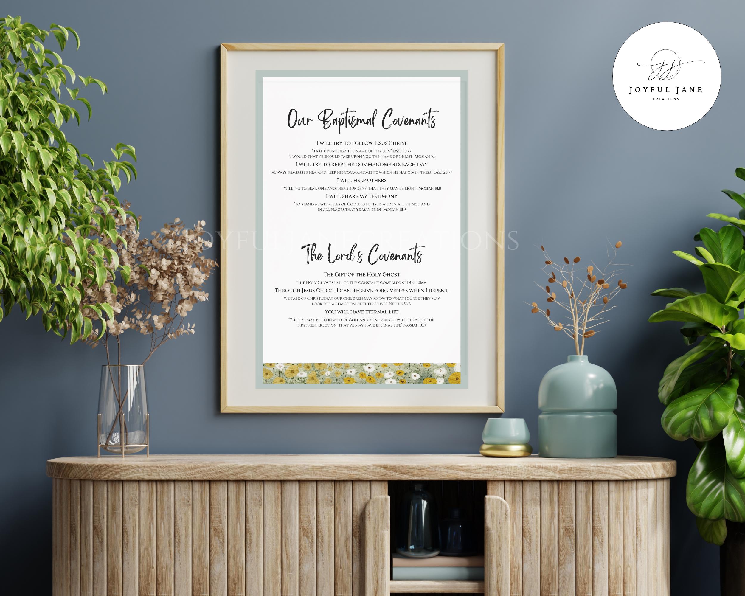 Baptism Covenants, LDS Baptism Gift Printable, Primary Gift, LDS ...