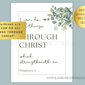 Bible Scripture Art Philippians 4:13 "i Can Do All Things Through ...