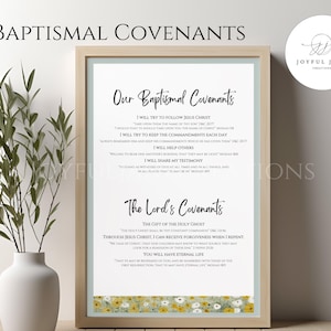 Baptism Covenants, LDS Baptism Gift Printable, Primary Gift, LDS ...