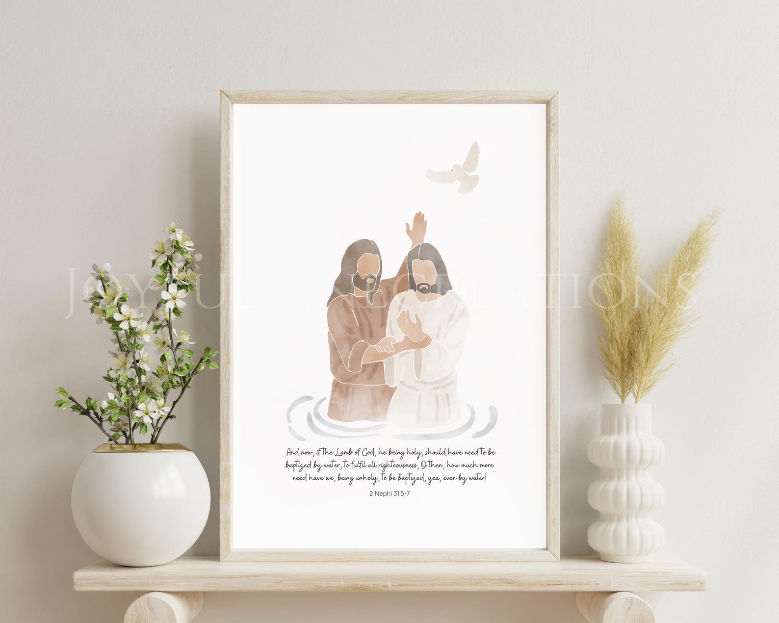 Jesus Faithful Christianity, LDS Primary Bulletin Jesus Baptism Art ...