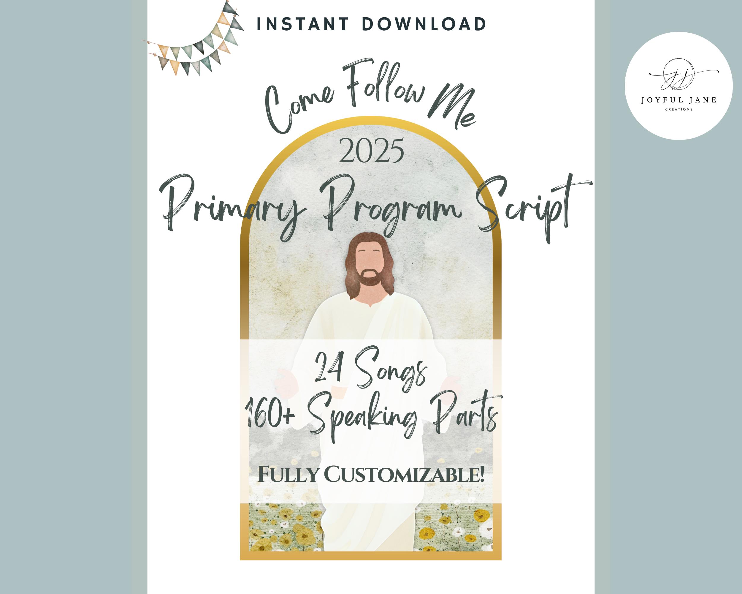 LDS Primary Program Script Completely Customizable 2025 Doctrine ...