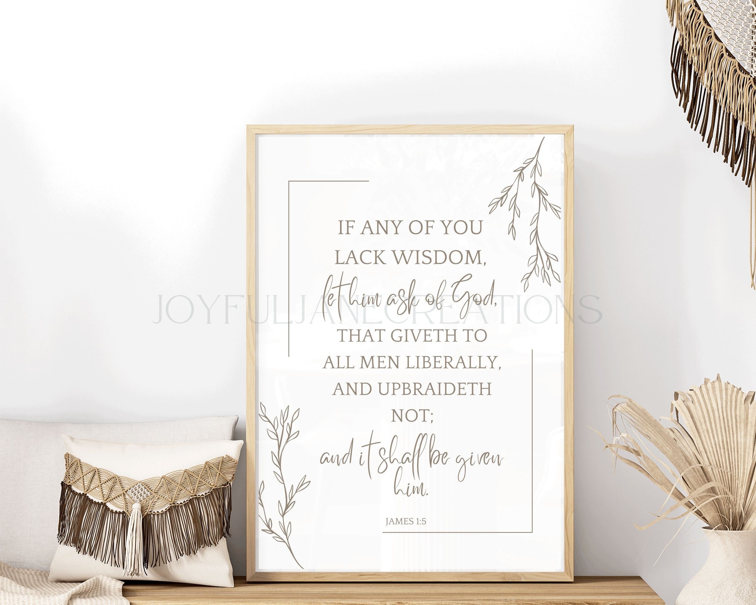 Bible Scripture Art James 1:5 "if Any of You Lack Wisdom, Let Him Ask ...