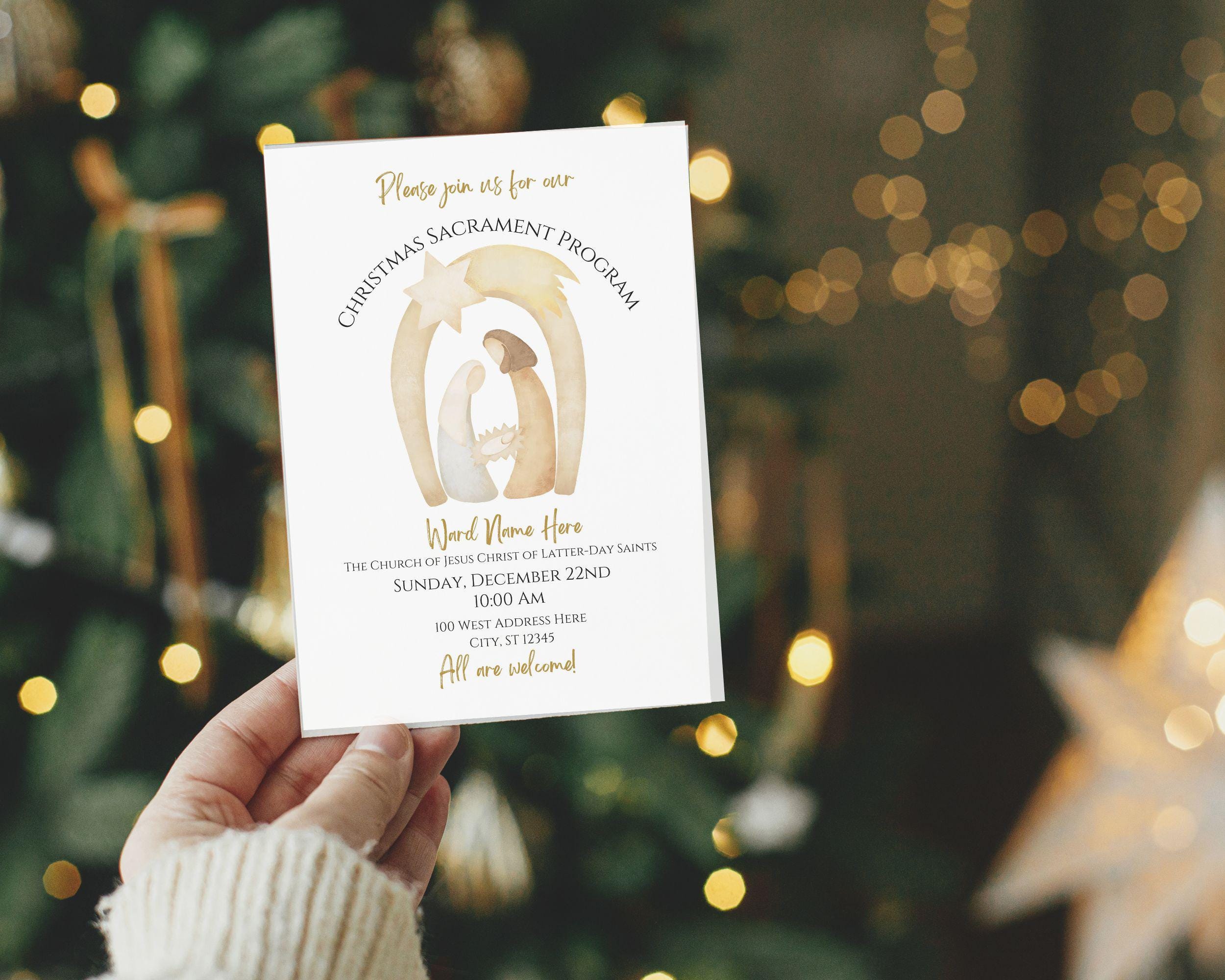 LDS Sacrament Meeting Christmas Program Invitation Customizable ...