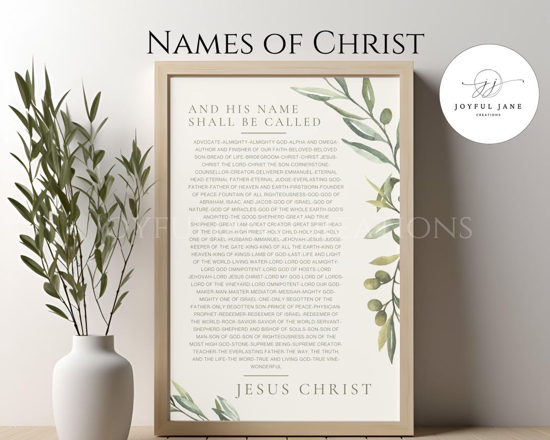 Names of Christ Printable Christian Gift, Christian Education Bible ...