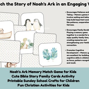Noah's Ark Memory Match Cards for Kids, Christian Education Printable ...