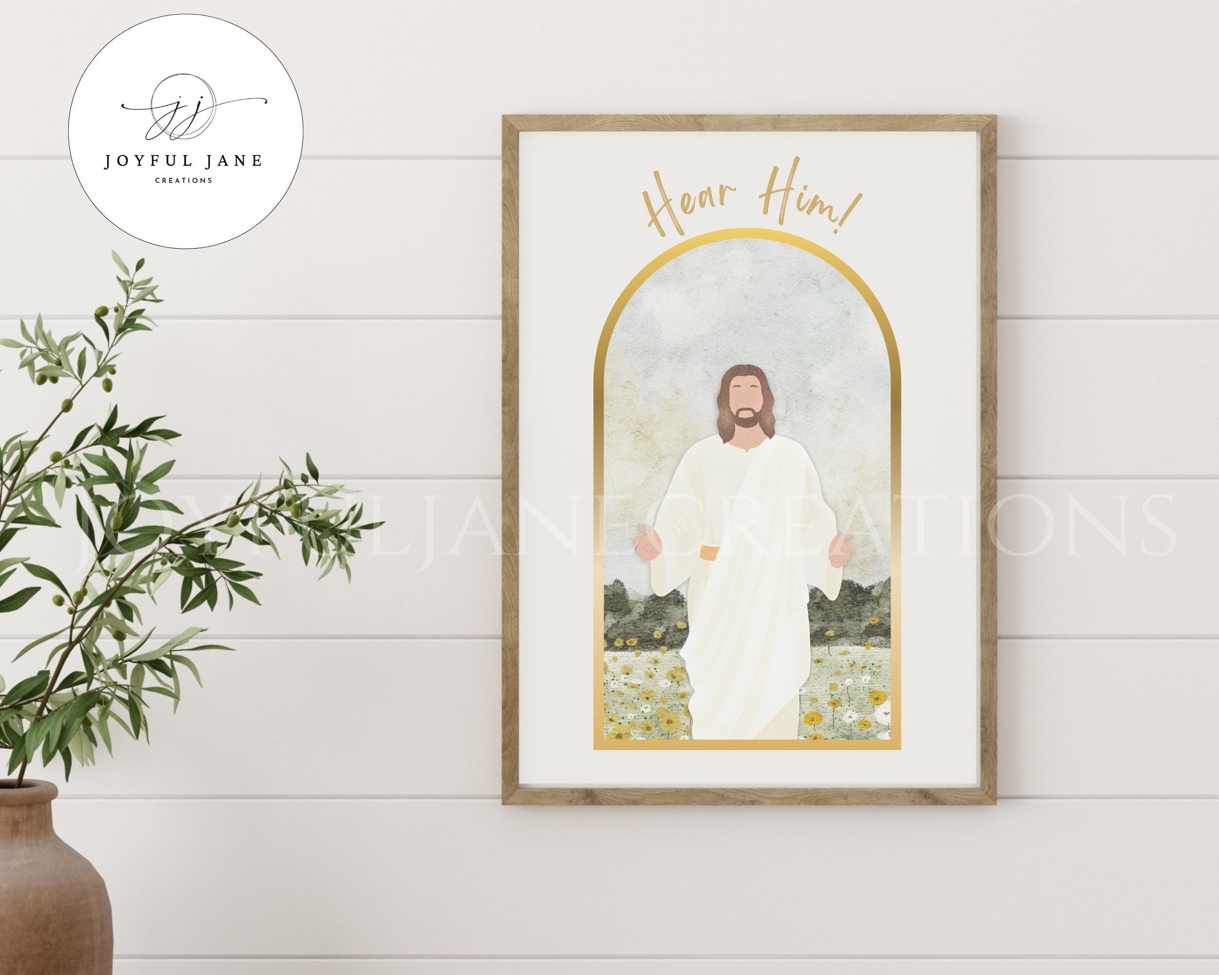 LDS Hear Him Artwork of Jesus Christ, Great for Primary Bulletin Board ...