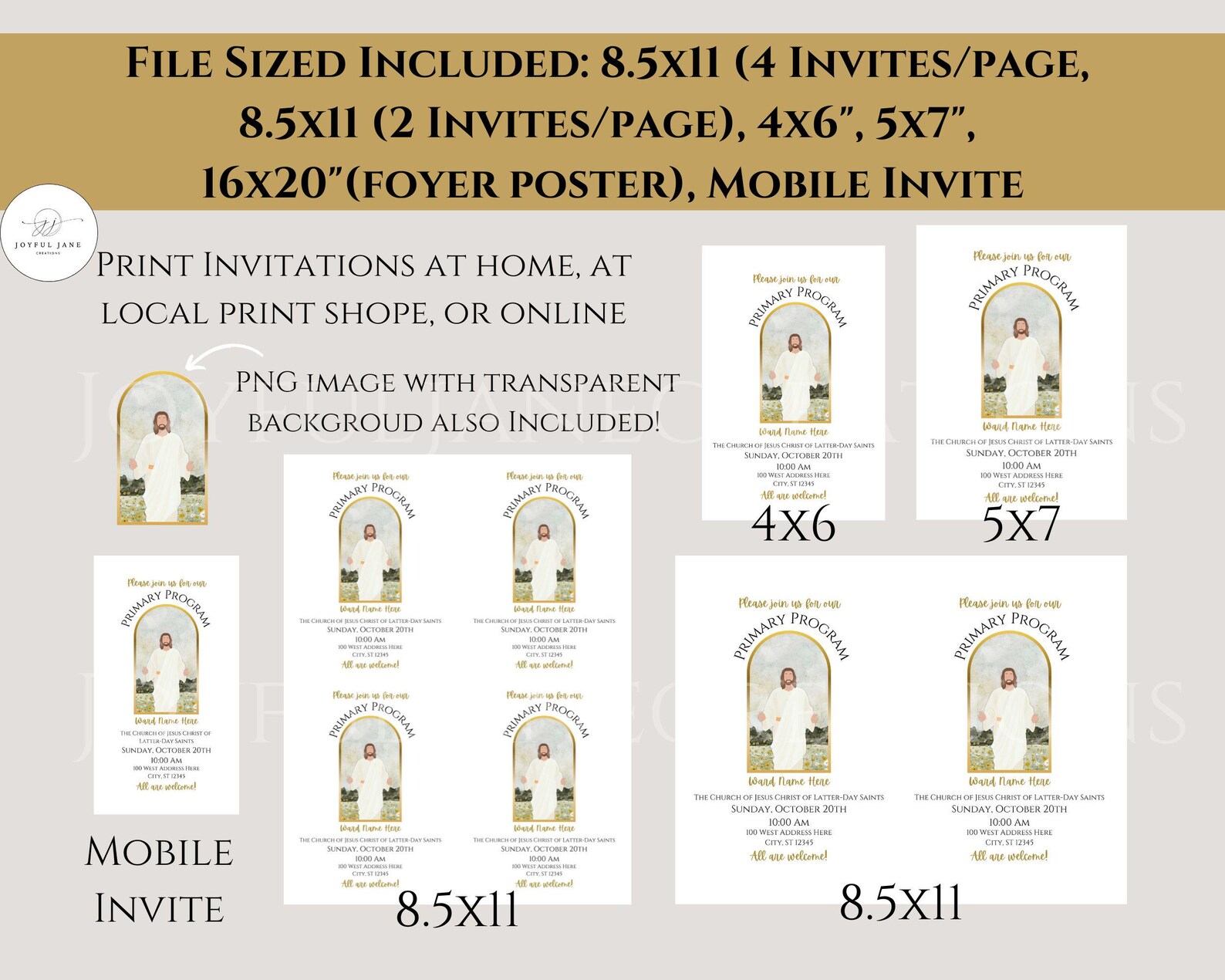 LDS Primary Program Invitation Customizable, Primary Sacrament Meeting ...