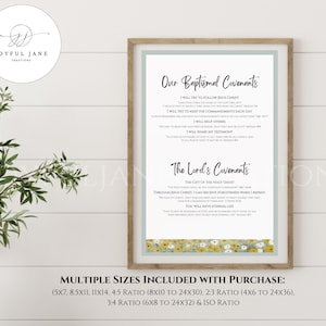 Baptism Covenants, LDS Baptism Gift Printable, Primary Gift, LDS ...