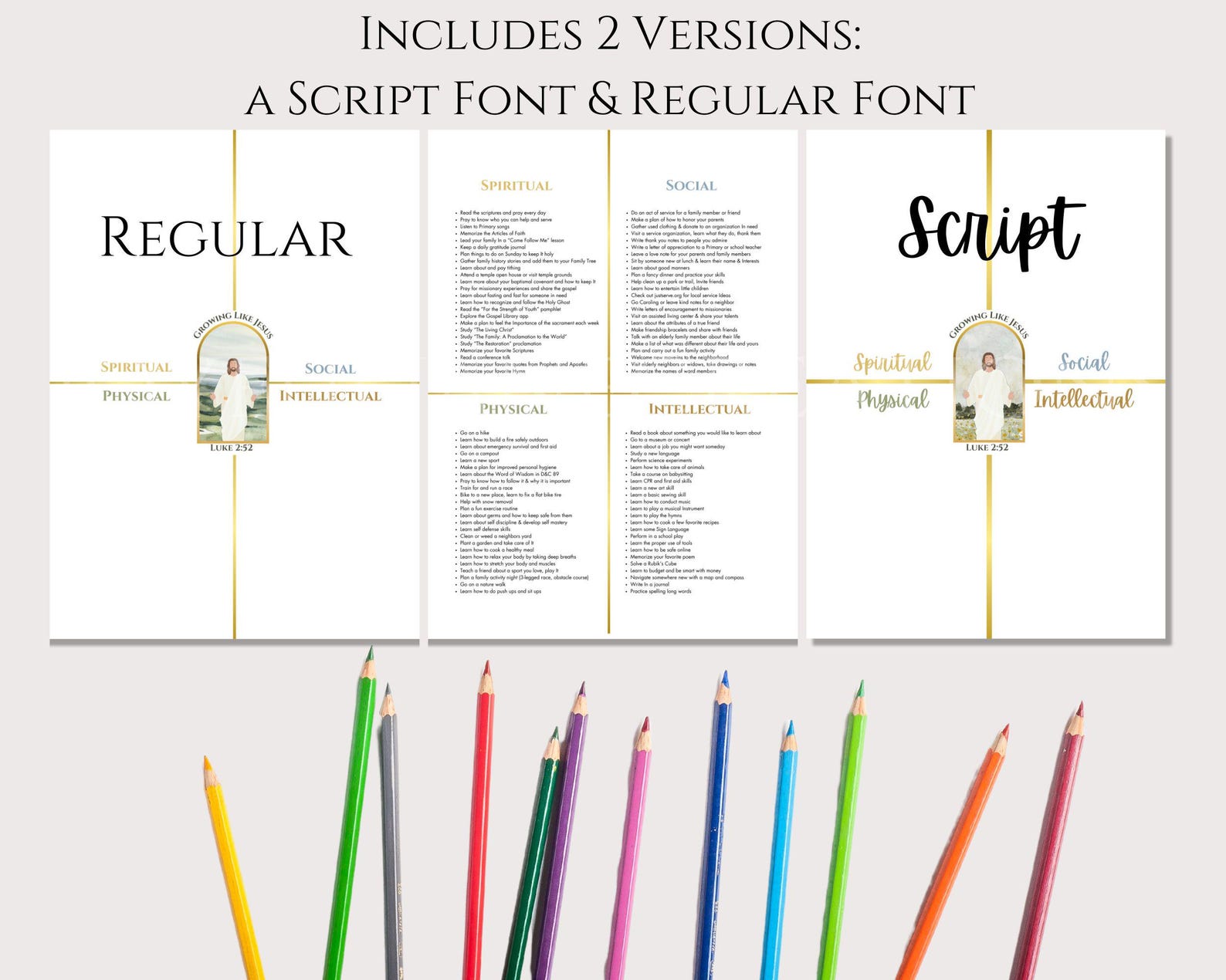 LDS Primary Children and Youth Program SIPS Goal Sheet Printable, Luke ...