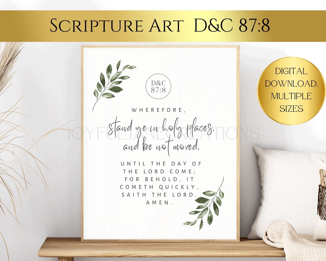 Scripture Art Doctrine & Covenants 87:8 "stand Ye in Holy Places and Be ...