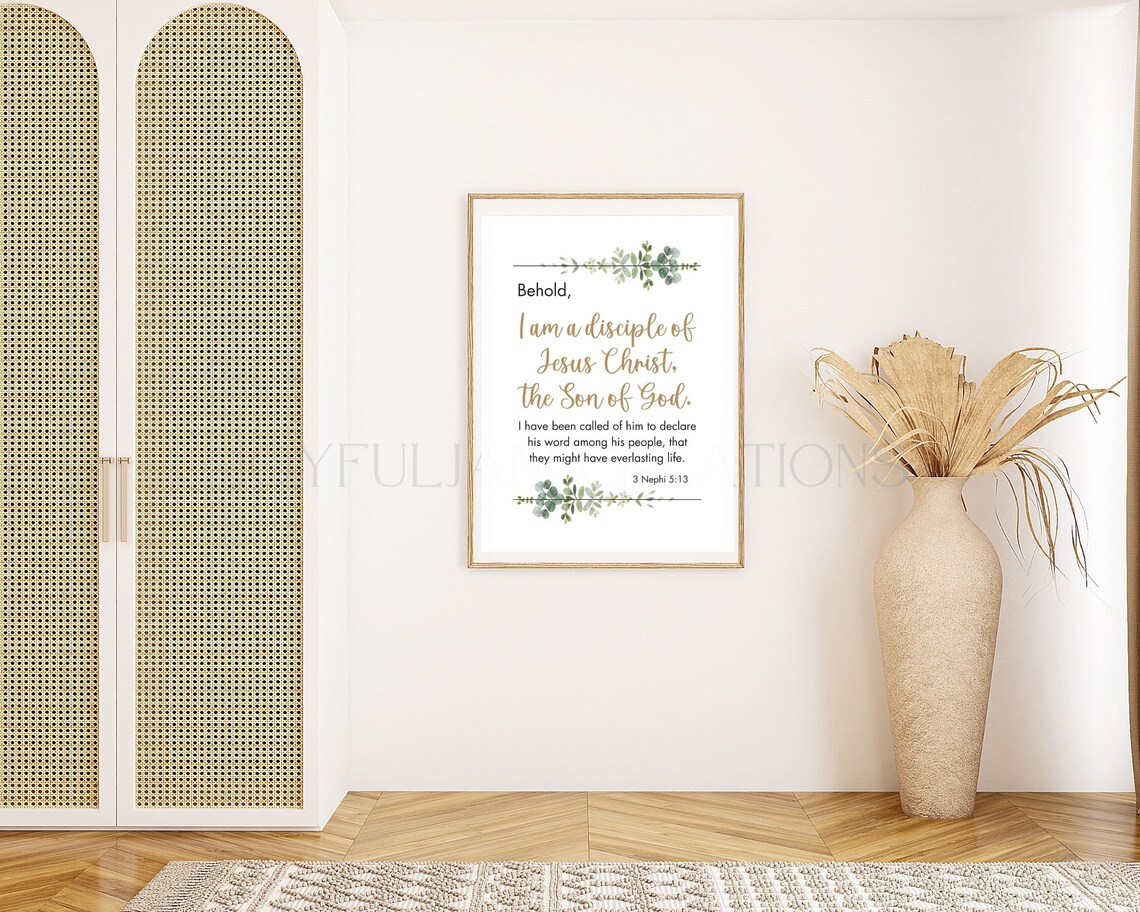 Book of Mormon Scripture Art 3 Nephi 5:13 I Am a Disciple of Jesus ...