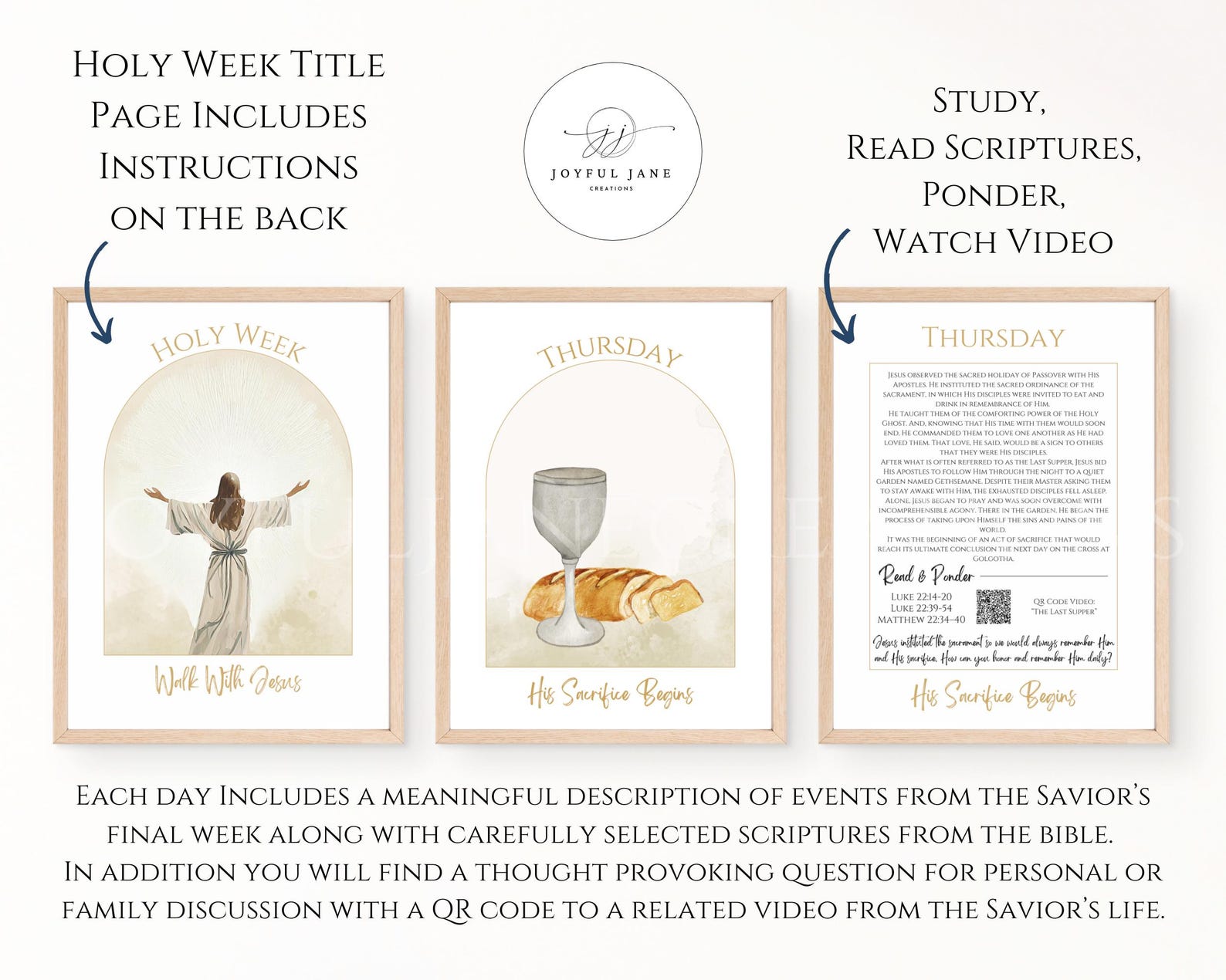 LDS Holy Week Study Cards, Easter Story Printables, Holy Week Countdown ...