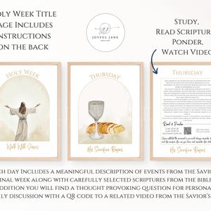 LDS Holy Week Study Cards, Easter Story Printables, Holy Week Countdown ...