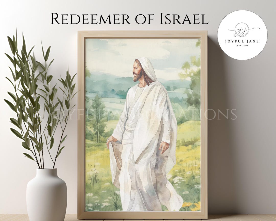 Redeemer of Israel Watercolor Digital Artwork, Jesus Christ Christian ...