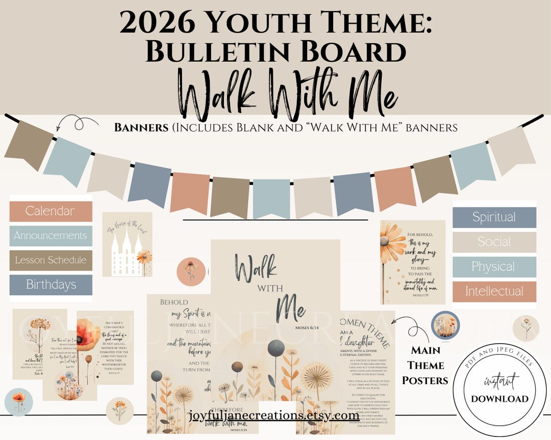 LDS Youth Theme 2026 Walk With Me Moses 6:34, Young Women Theme, LDS ...