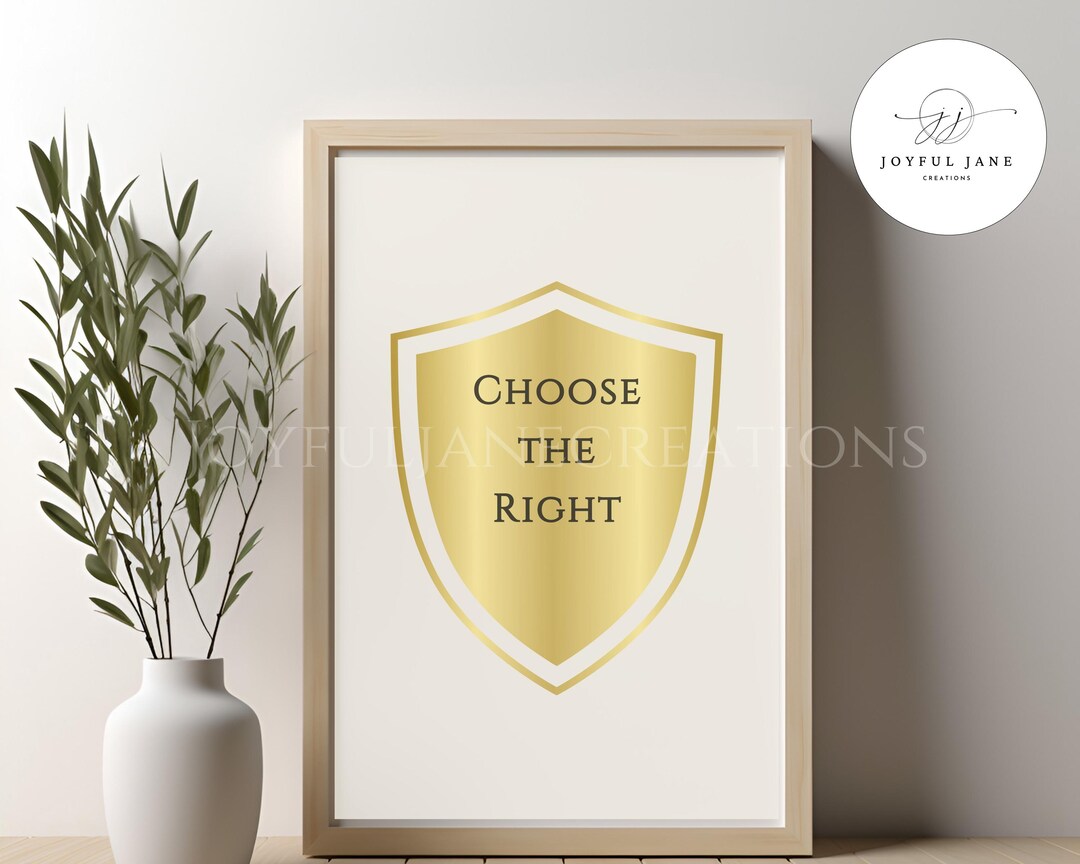 LDS Primary Choose the Right, CTR Shield Baptism Printable, Baptism ...