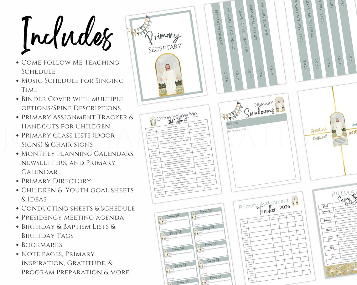LDS Primary Presidency Binder, Editable Primary Planner, Primary ...