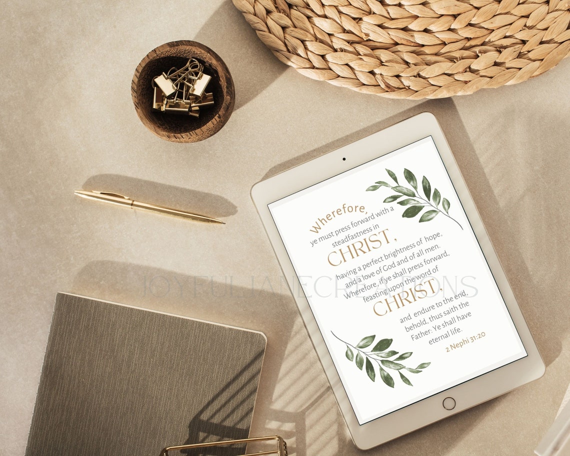 Book of Mormon Scripture Art 2 Nephi 31:20 Feasting Upon the Word of ...