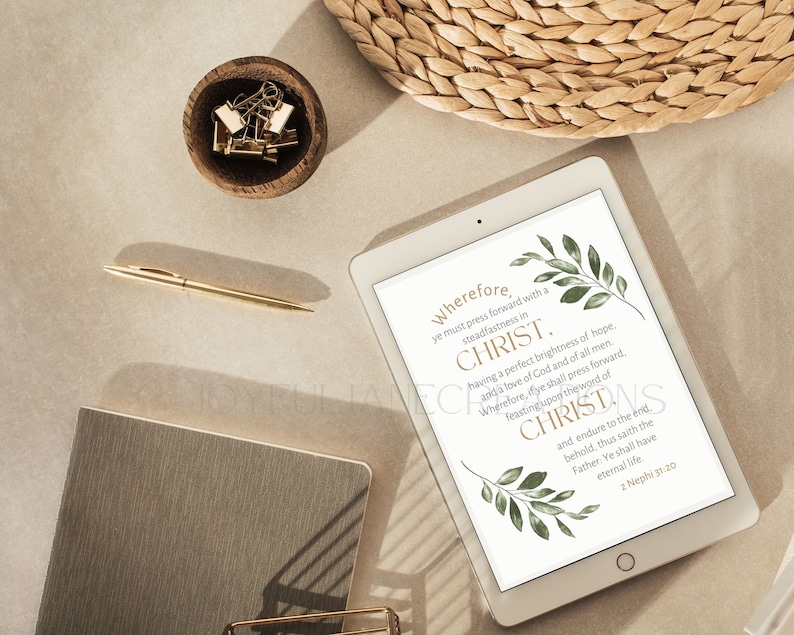 Book of Mormon Scripture Art 2 Nephi 31:20 Feasting Upon the Word of ...