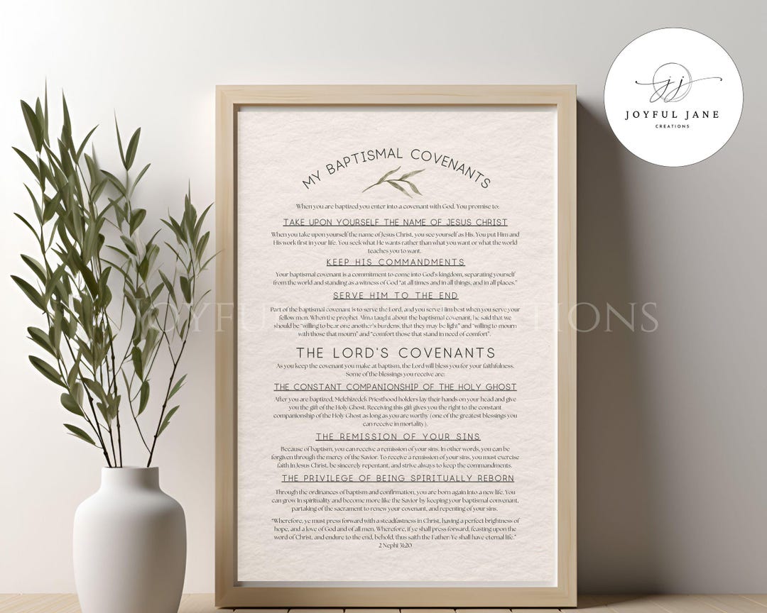 Baptism Covenants, LDS Baptism Gift Printable, LDS Boys Gift, LDS ...