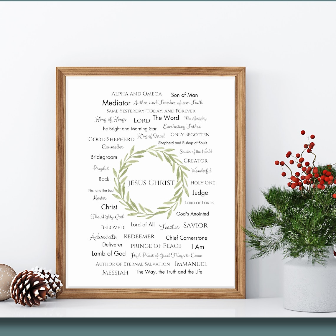Names of Christ Printable, Christian Gift, Instant Download, Christmas Gift, Jesus Christ, Bible ...