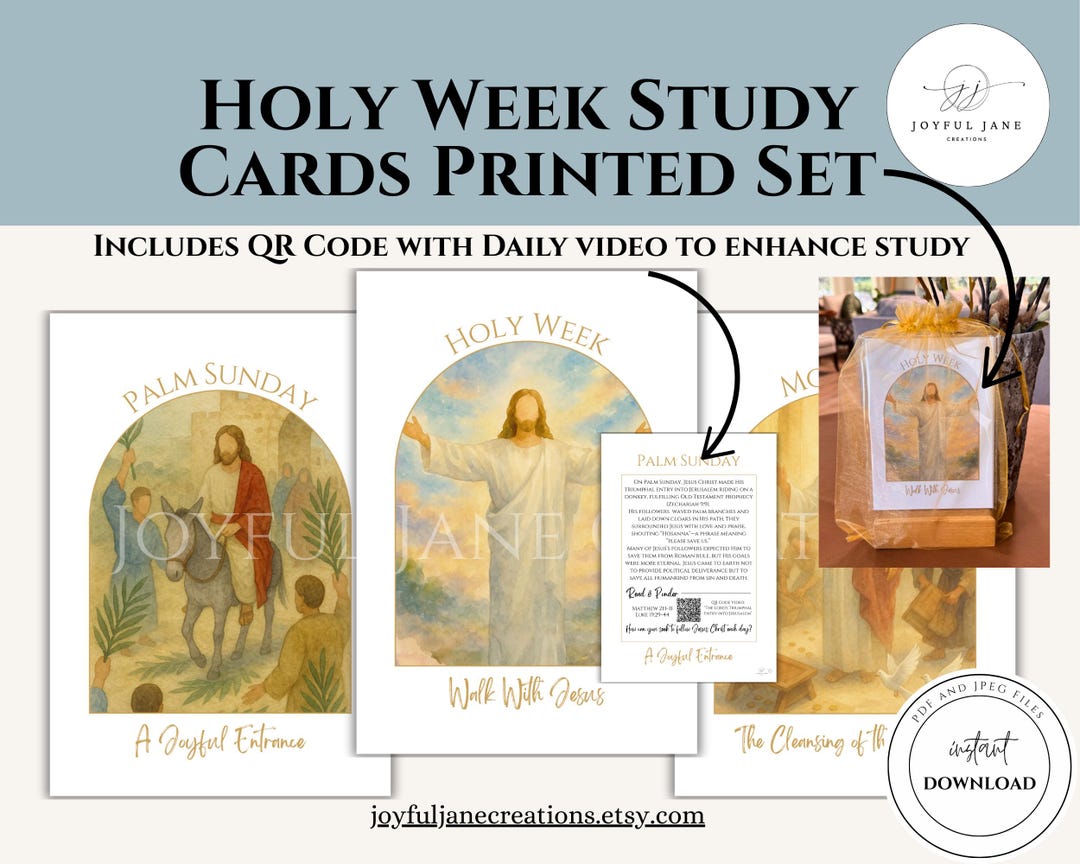 LDS Holy Week Study Cards, Holy Week Countdown, Holy Week Story Card ...