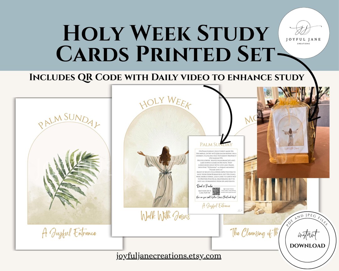 LDS Holy Week Study Cards, Holy Week Countdown, Holy Week Story Card ...