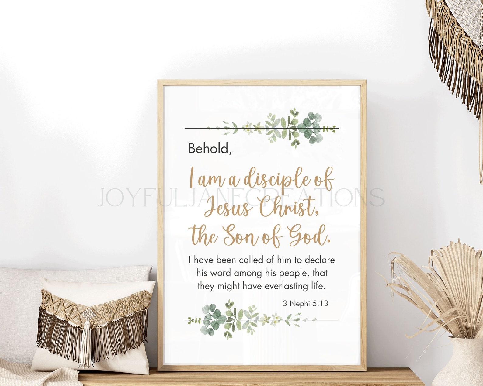 Book of Mormon Scripture Art 3 Nephi 5:13 I Am a Disciple of Jesus ...