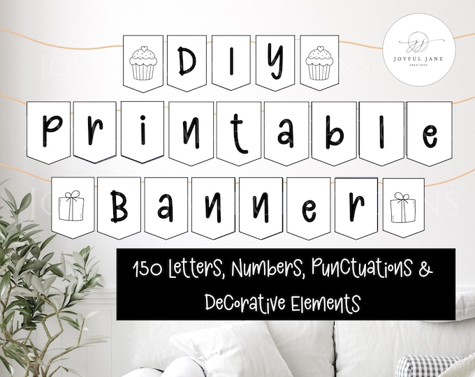 Rose Gold Banner Printable | Alphabet Letter Banner Decorations | Party ...
