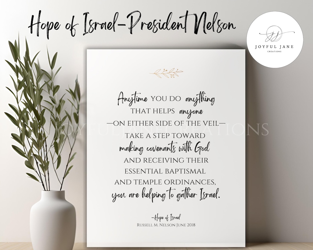 President Russell M Nelson Quotes, Hope of Israel, Church of Jesus ...