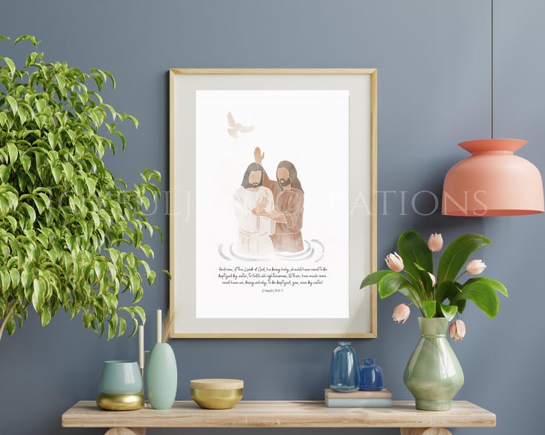 Jesus Faithful Christianity, LDS Primary Bulletin Jesus Baptism Art ...