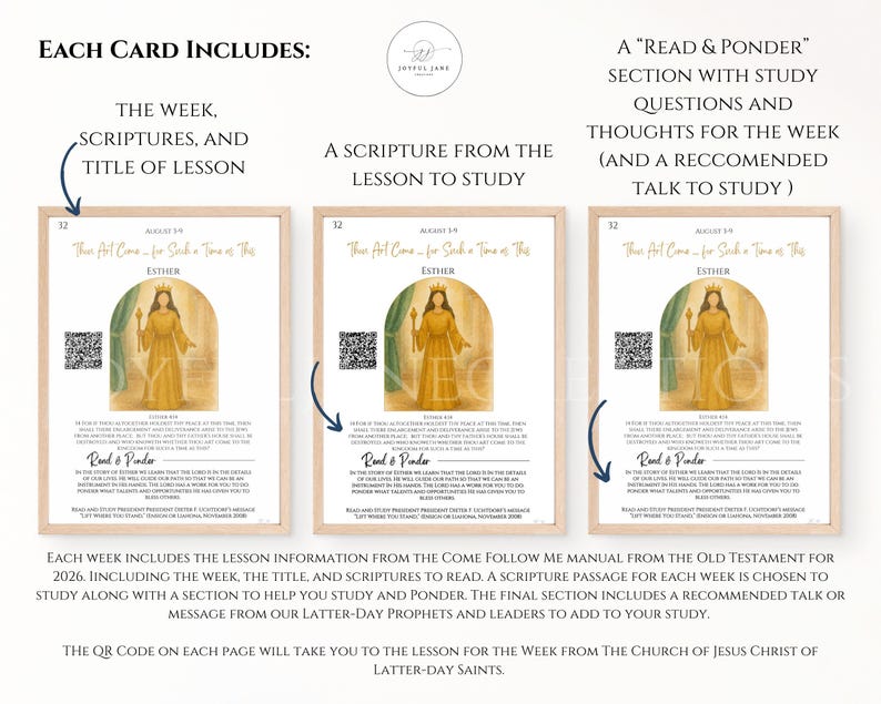 2026 Come Follow Me Old Testament Cards | LDS Scripture Study Cards ...