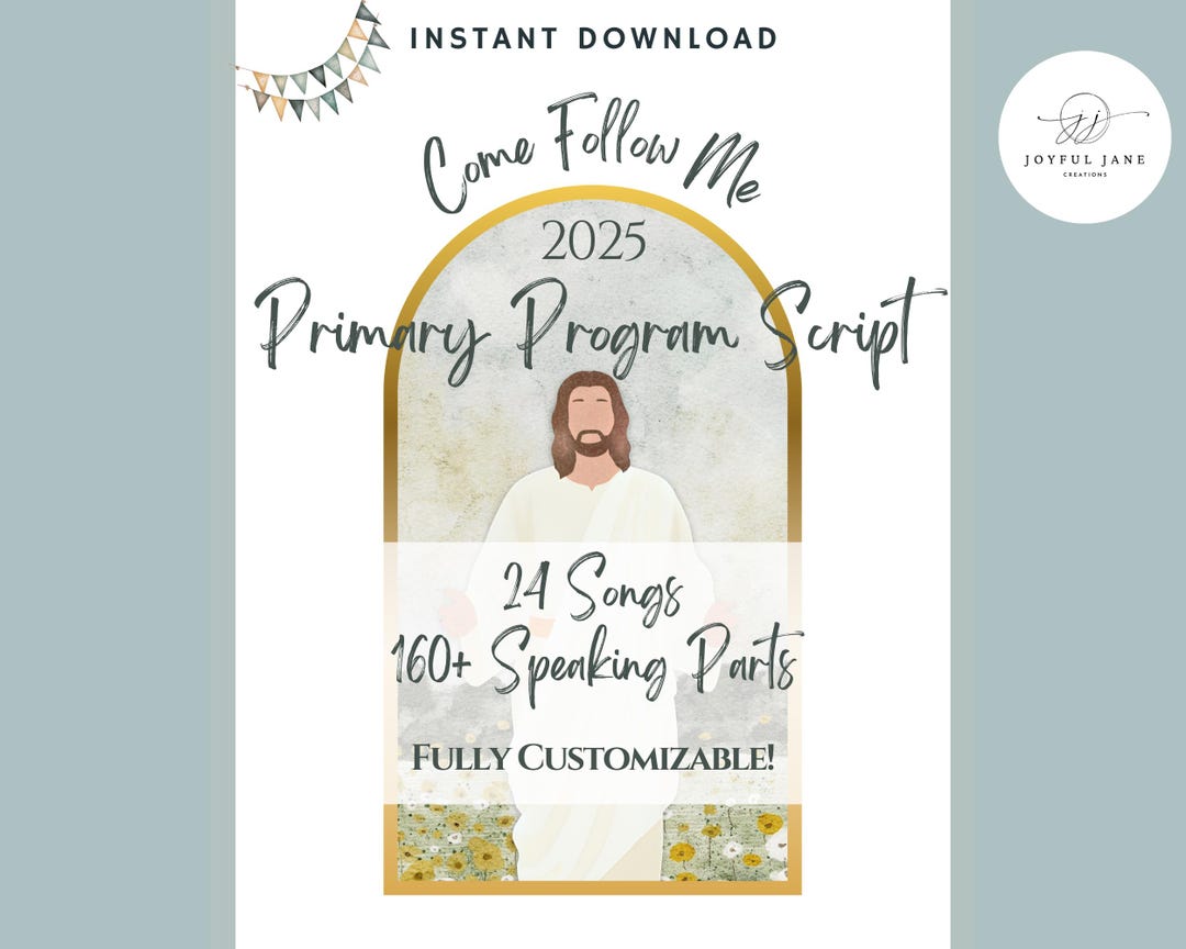 LDS Primary Program Script Completely Customizable 2025 Doctrine ...