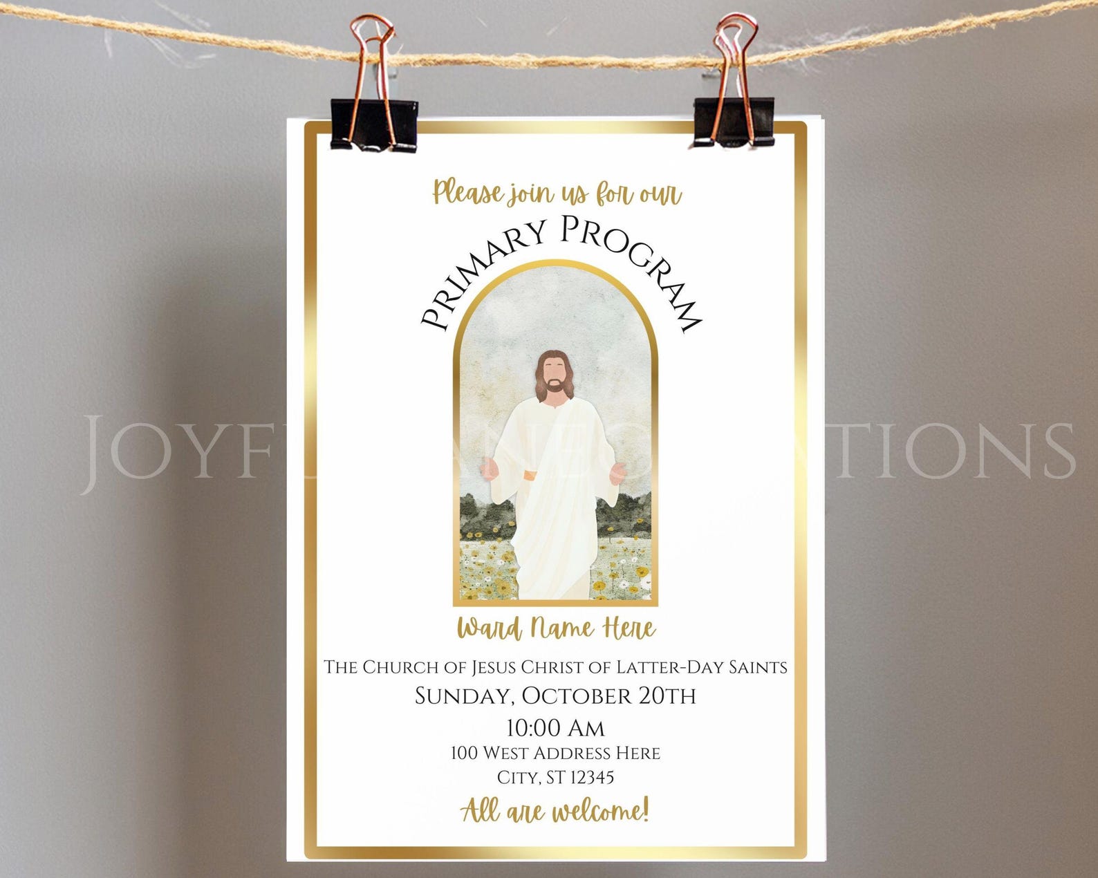 LDS Primary Program Invitation Customizable, Primary Sacrament Meeting ...