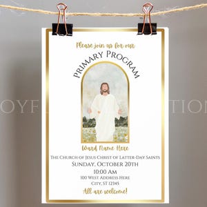 LDS Primary Program Invitation Customizable, Primary Sacrament Meeting ...