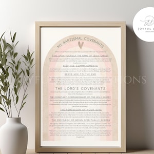Baptism Covenants, LDS Baptism Gift Printable, LDS Girl Gift, LDS ...