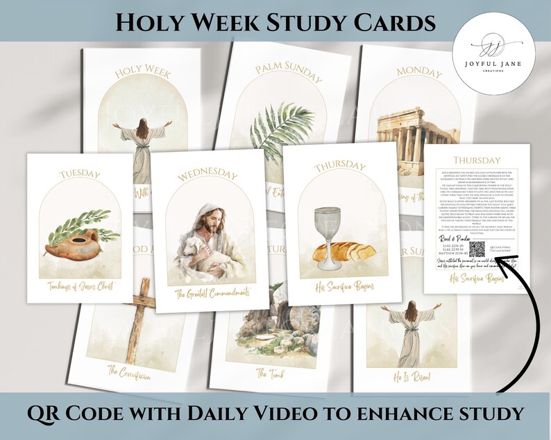 LDS Holy Week Study Cards, Holy Week Countdown, Holy Week Story Card ...